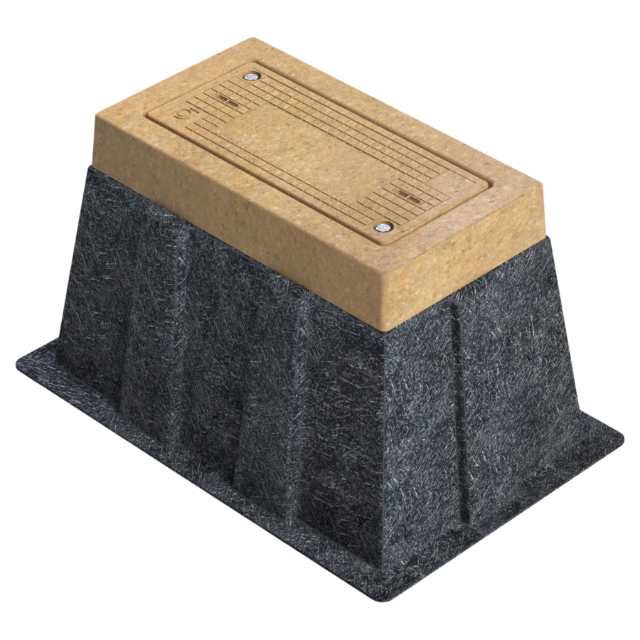 REGISTRO 13"X24"X18" T22 MARCO Y TAPA EN CONCRETO POLIMERICO Y CUERPO ...